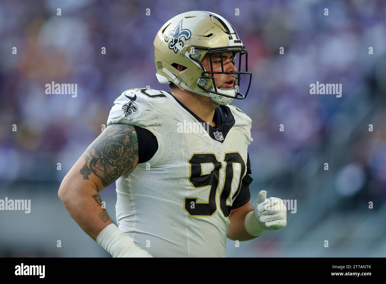 New Orleans Saints defensive tackle Bryan Bresee (90) in action against ...