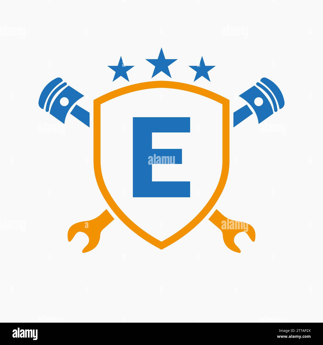 Repair Logo On Letter E Vector Template. Automotive Mechanic Symbol ...