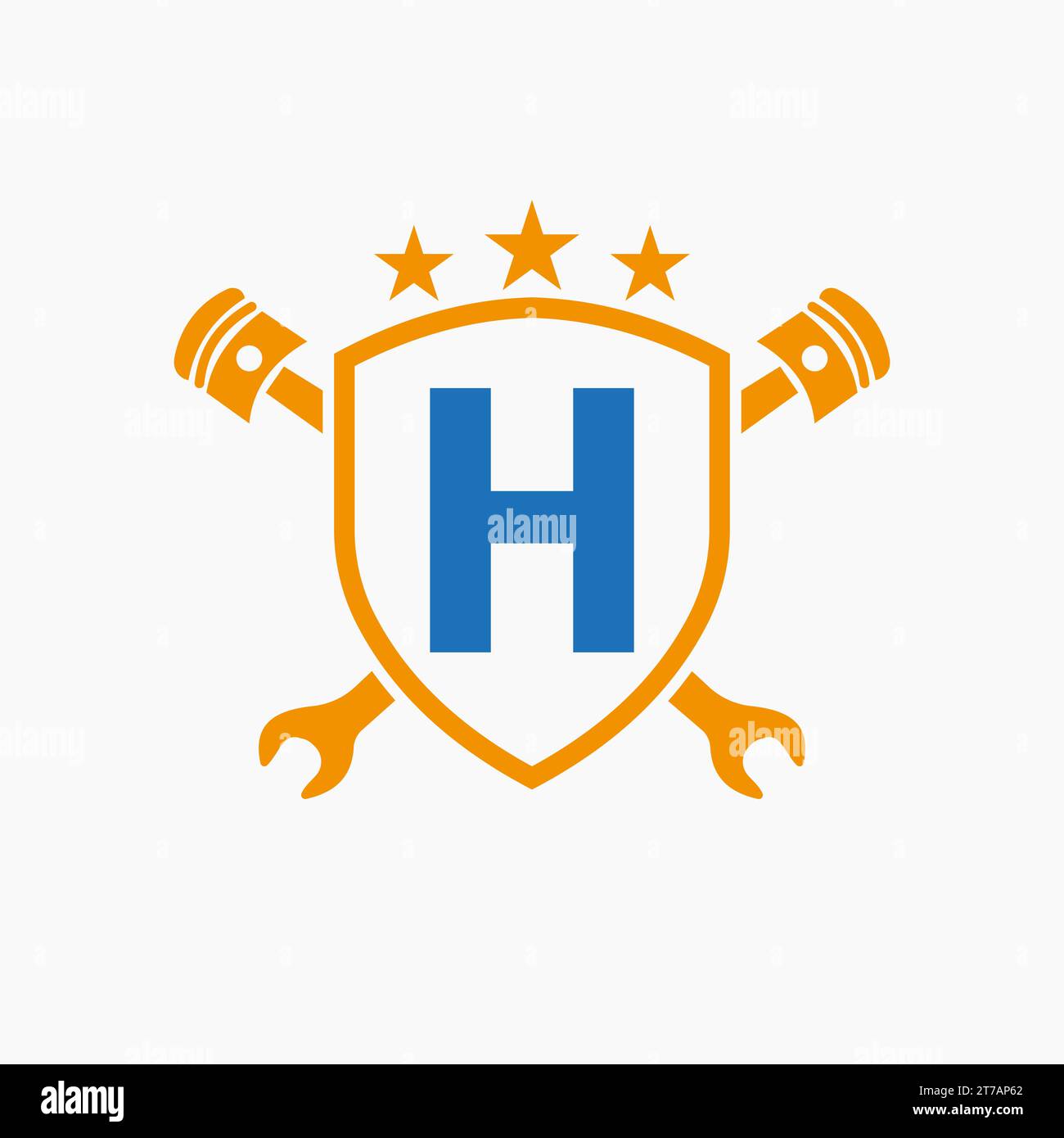 Repair Logo On Letter H Vector Template. Automotive Mechanic Symbol ...