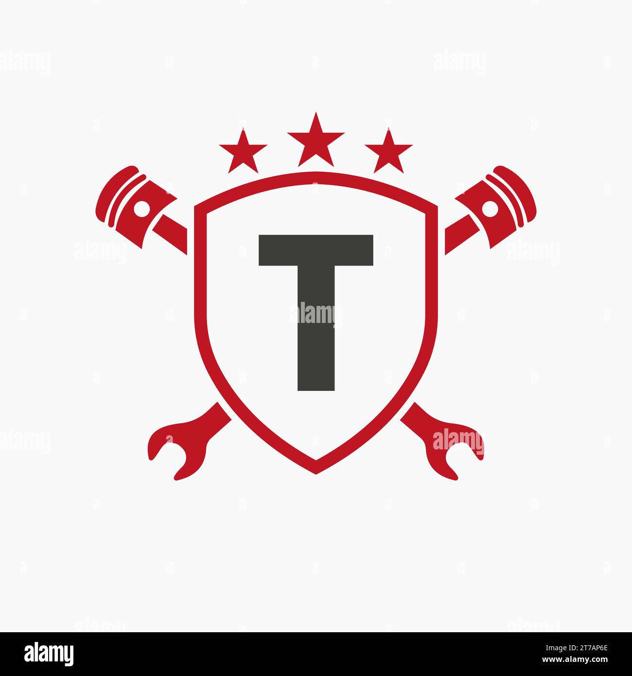 Repair Logo On Letter T Vector Template. Automotive Mechanic Symbol ...