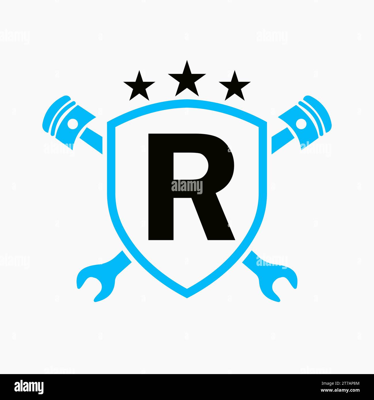 Repair Logo On Letter R Vector Template. Automotive Mechanic Symbol ...