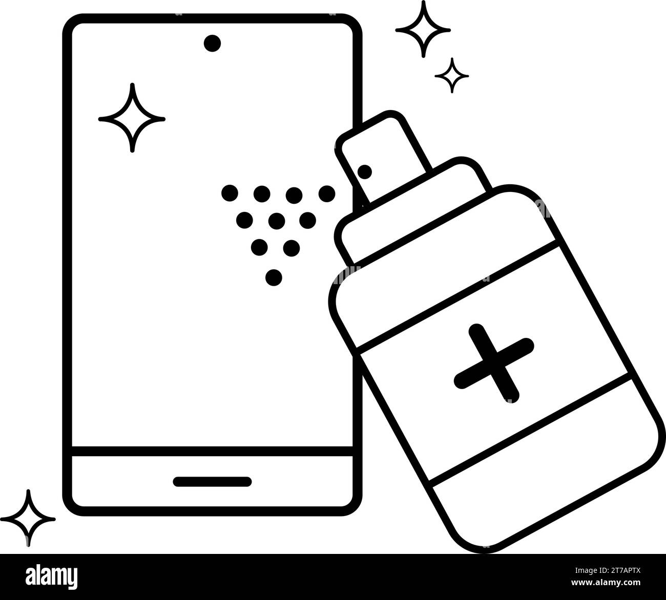 Isolated window cleaner and cellphone icon Vector Stock Vector Image ...