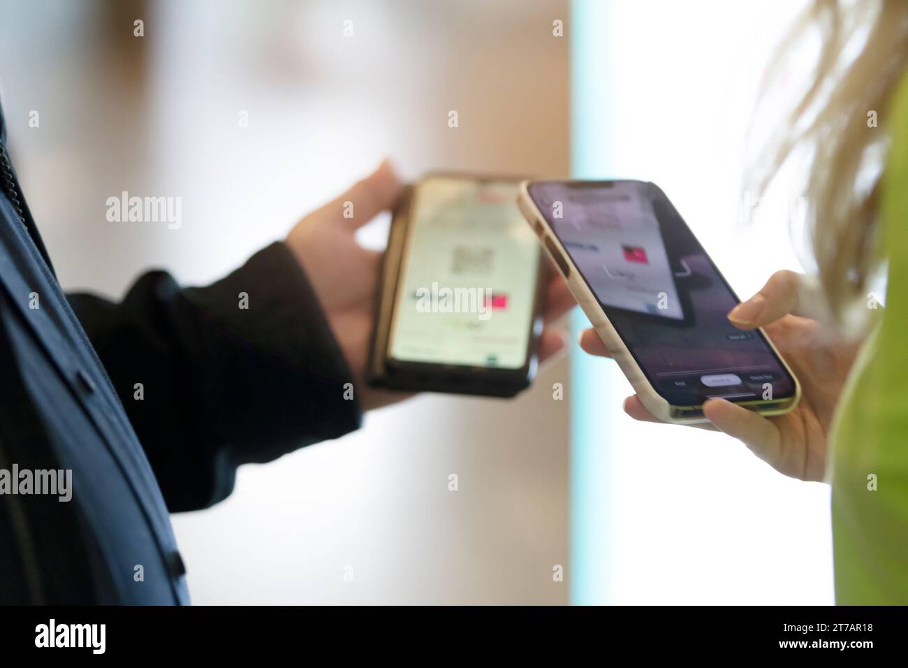 Event QR code ticket scanning before begining of business conference ...