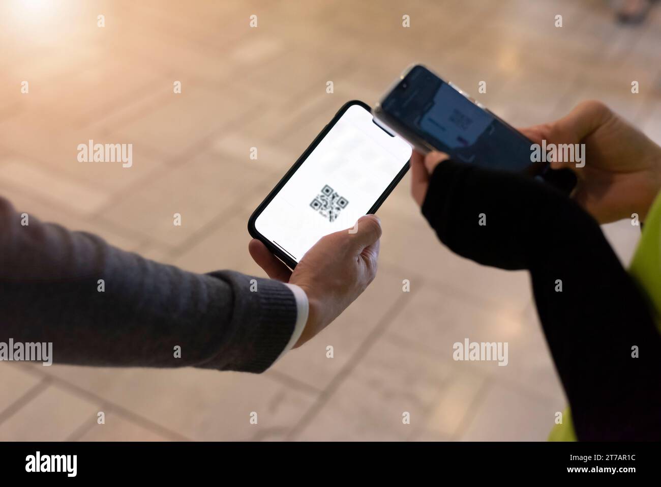 Event QR code ticket scanning before begining of business conference ...