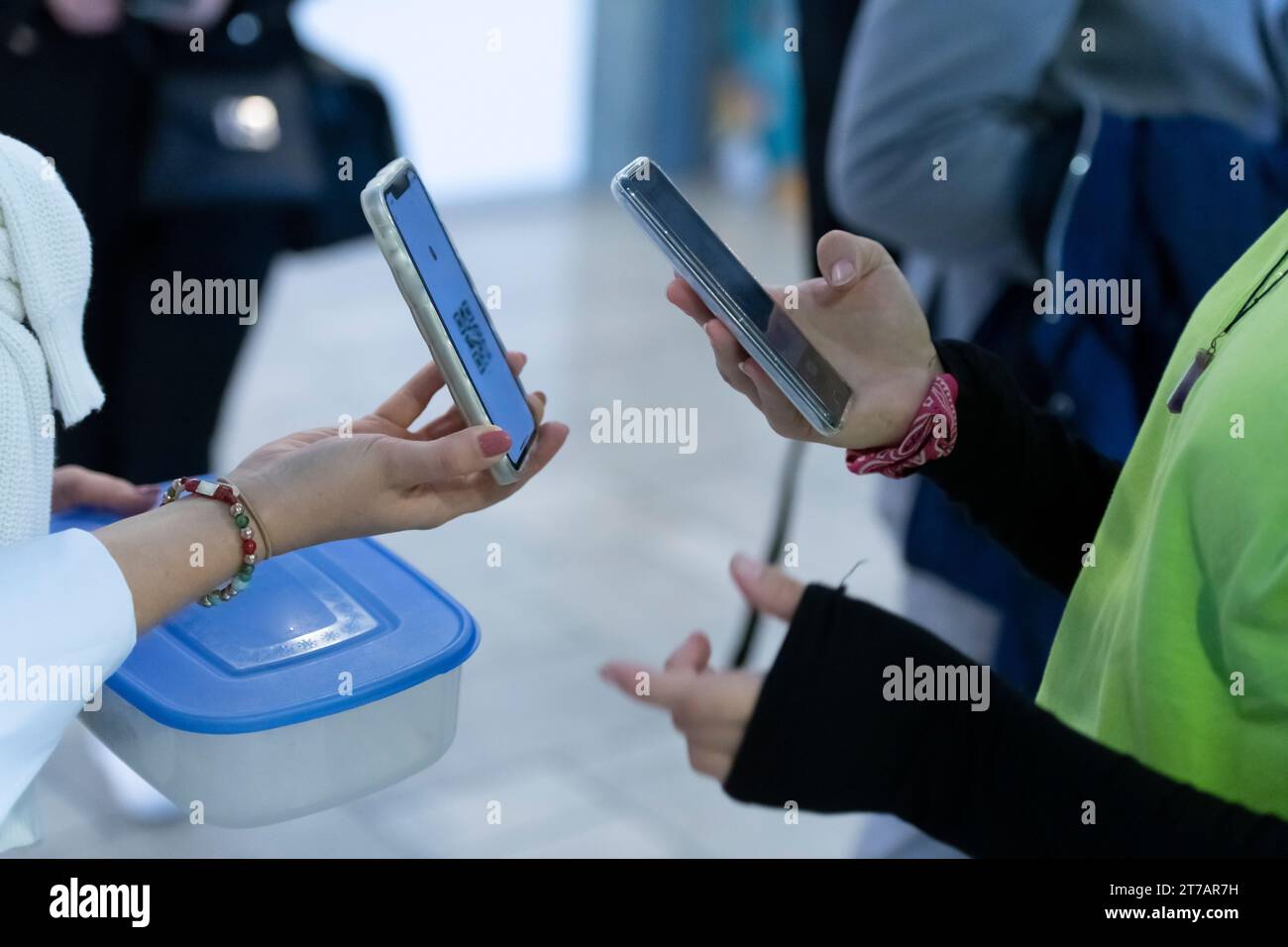 Event QR code ticket scanning before begining of business conference ...