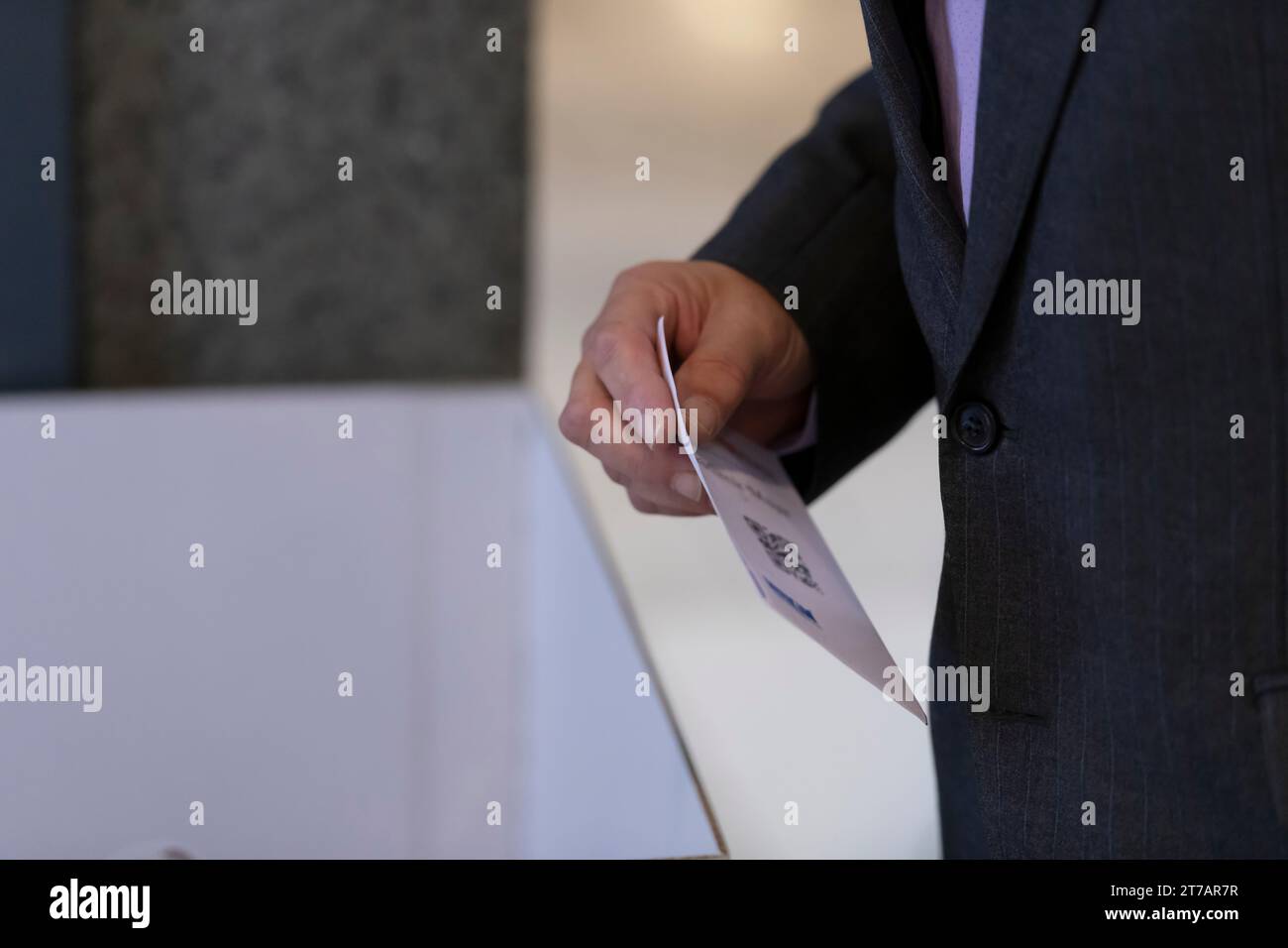 Event QR code ticket scanning before begining of business conference ...