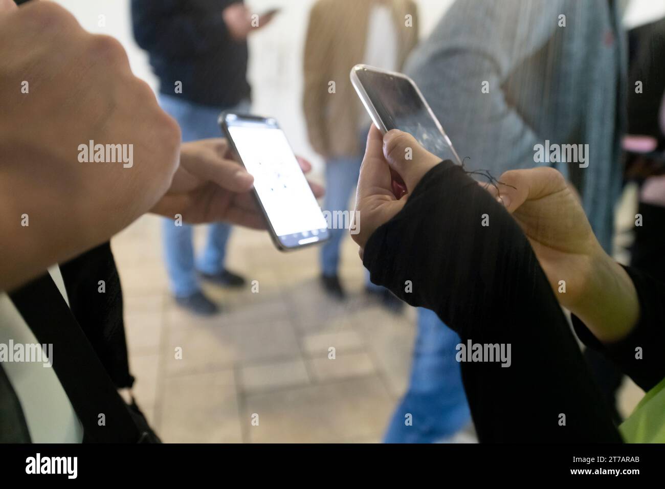 Event QR code ticket scanning before begining of business conference ...