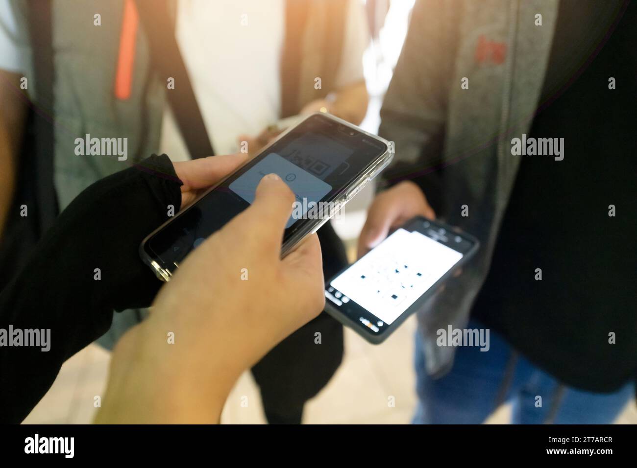 Event QR code ticket scanning before begining of business conference ...