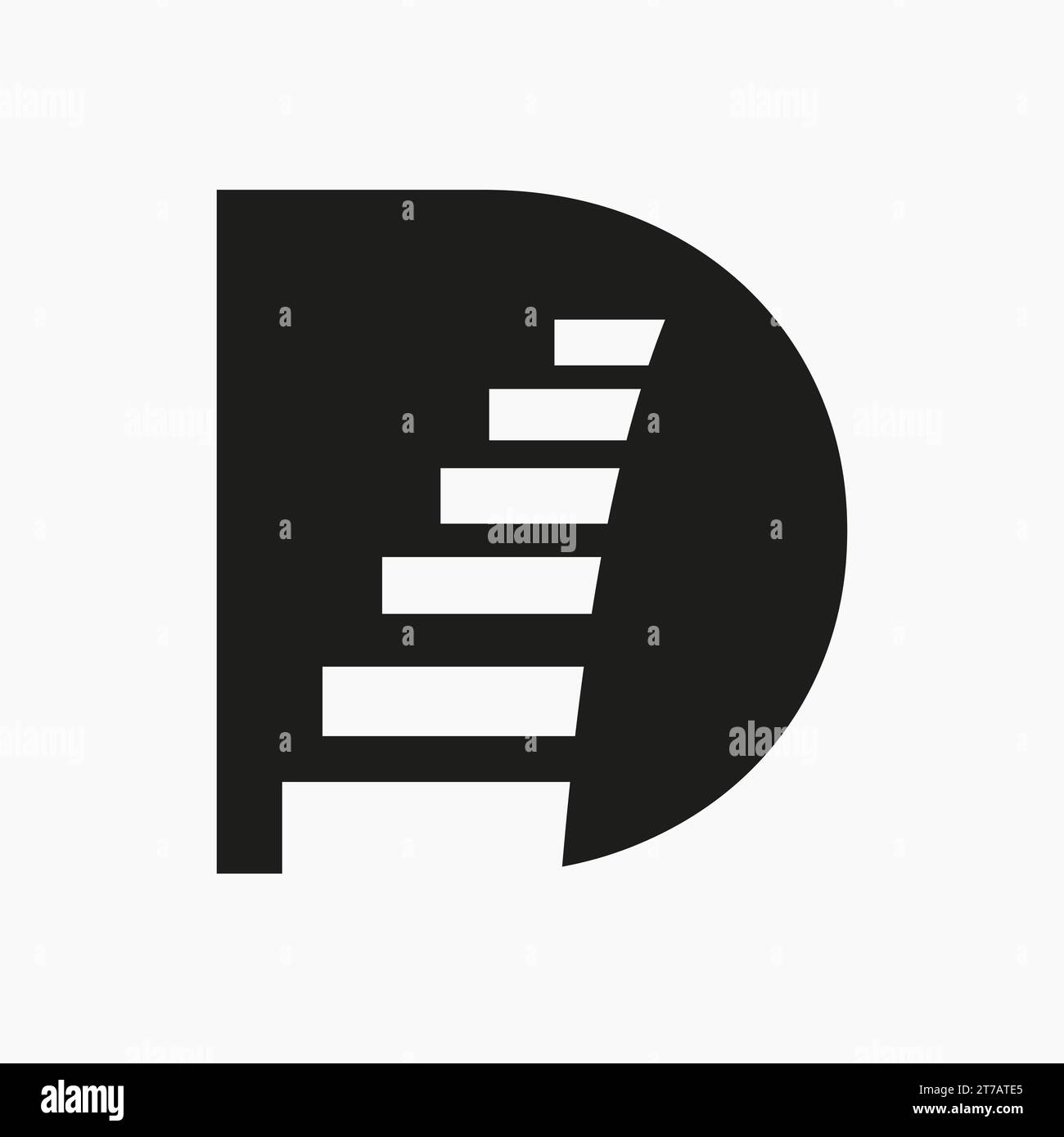 Letter D Stair Logo. Step Logo Symbol Alphabet Based Vector Template ...