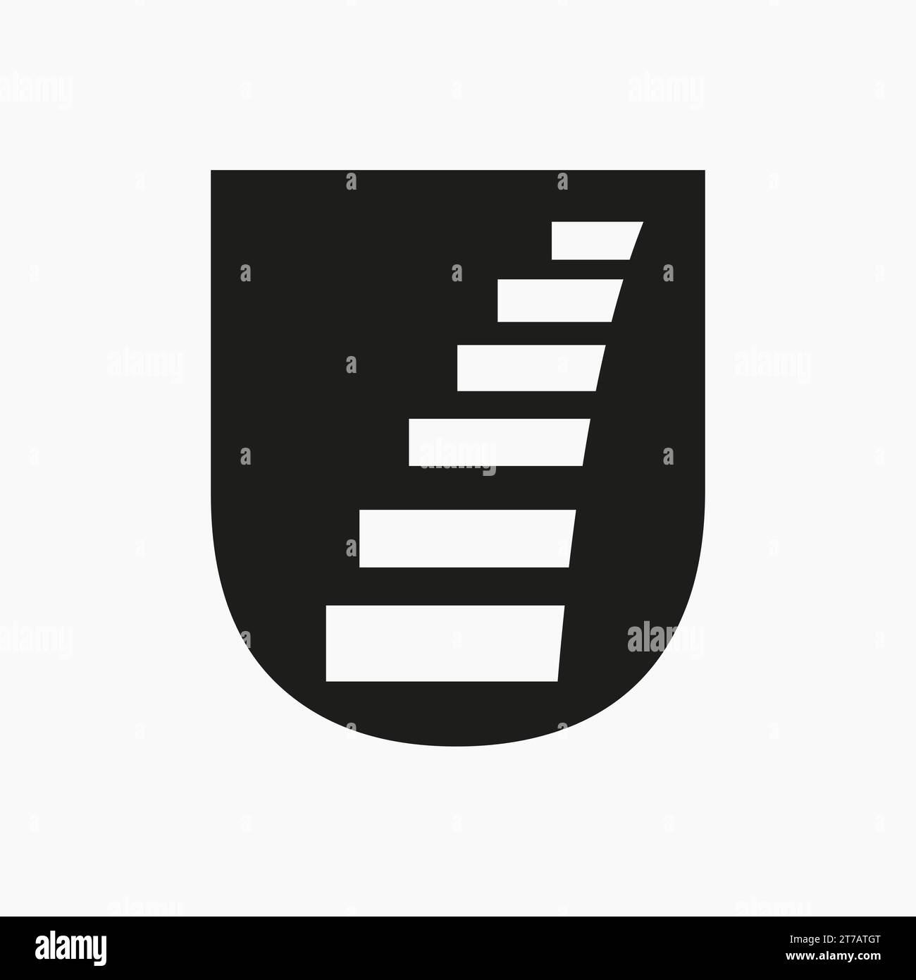Letter U Stair Logo. Step Logo Symbol Alphabet Based Vector Template ...