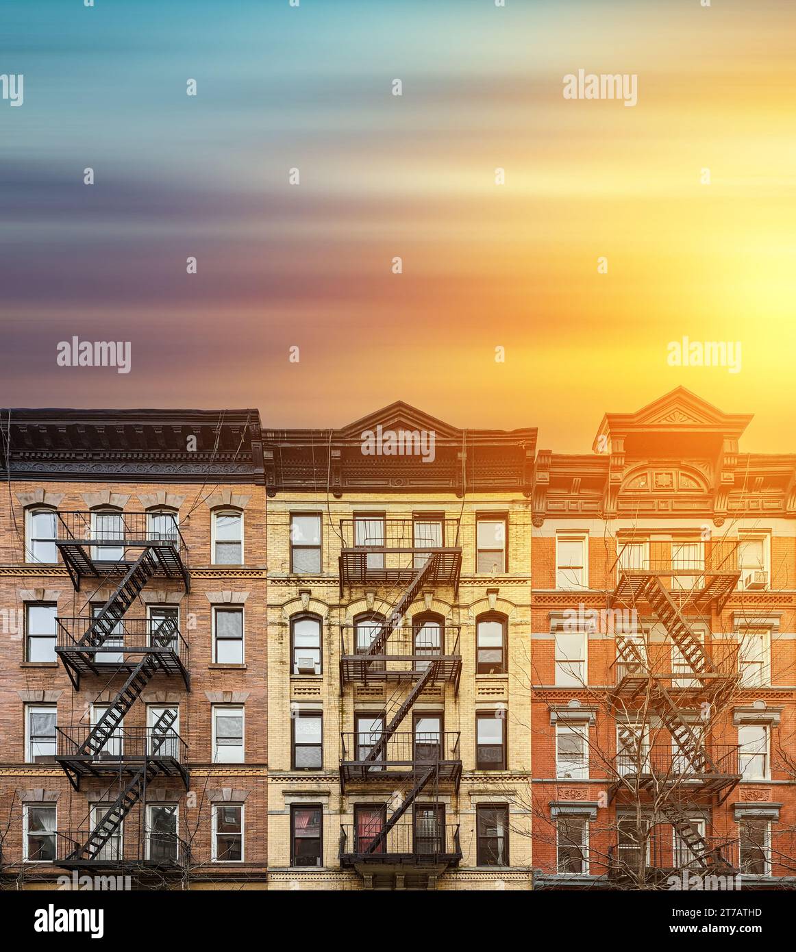 Old brick apartment buildings in the East Village neighborhood of New ...