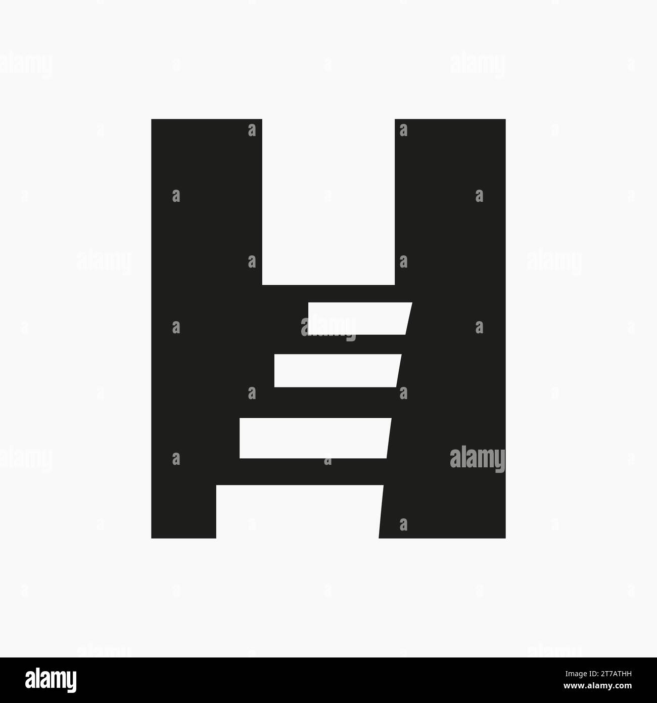Letter H Stair Logo. Step Logo Symbol Alphabet Based Vector Template ...