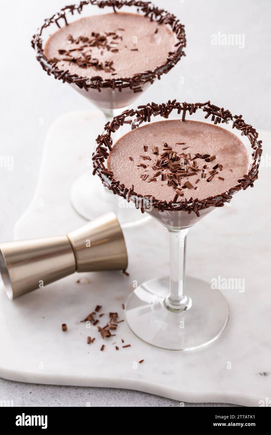 Chocolate martini with chocolate sprinkles on rim, sweet cocktail idea ...