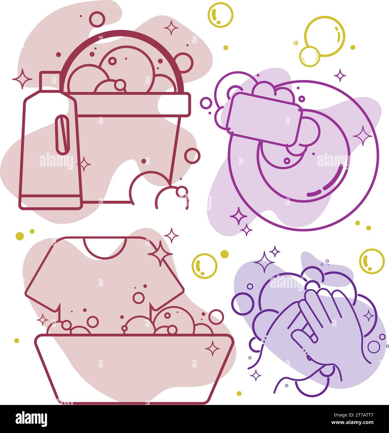 Set of colored different clean icons Vector Stock Vector Image & Art ...