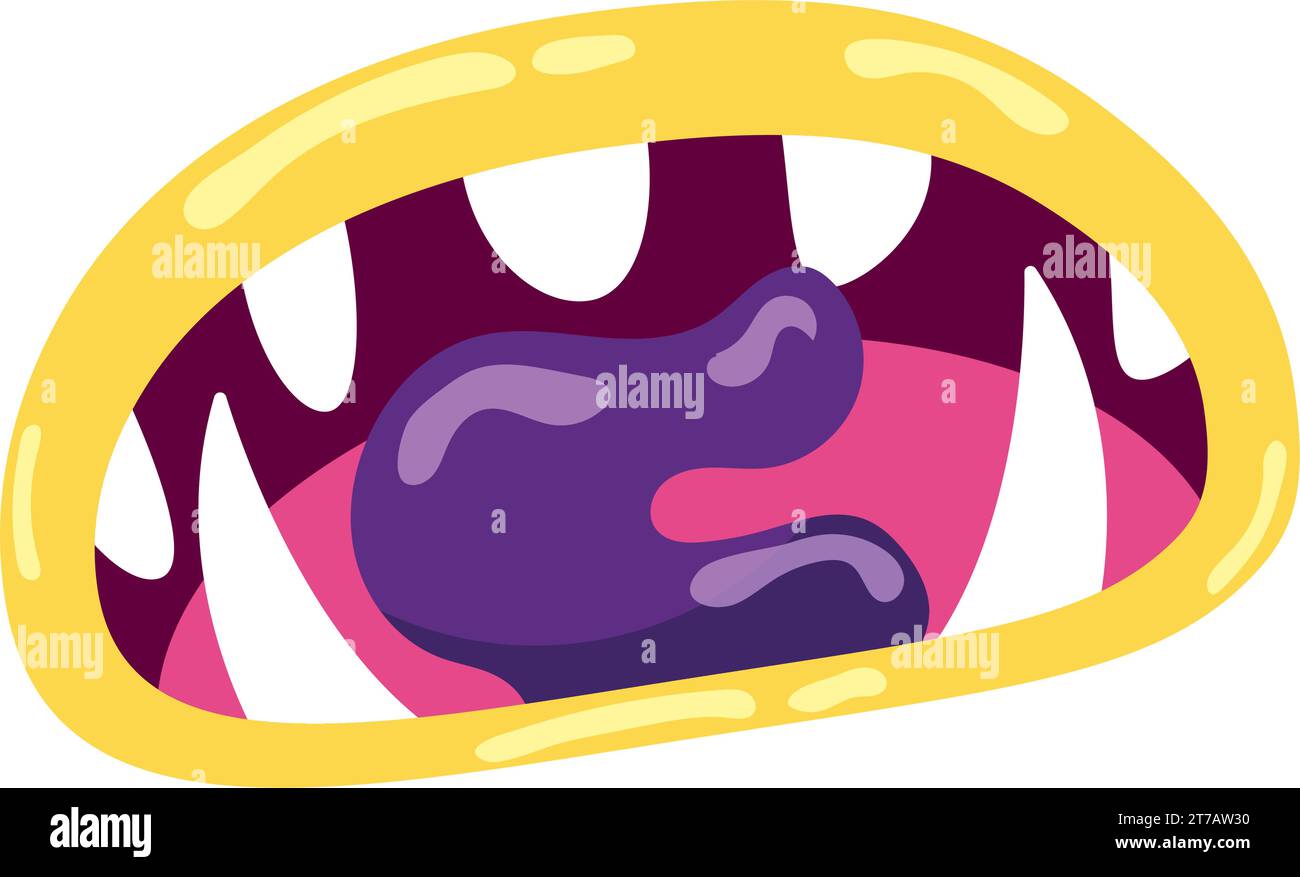 Isolated monster mouth with fangs Vector illustration Stock Vector ...