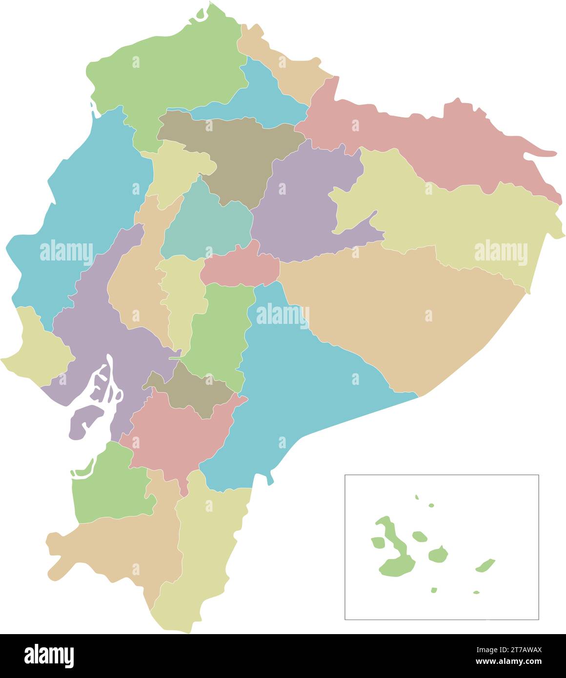 Vector blank map of Ecuador with provinces and administrative divisions ...