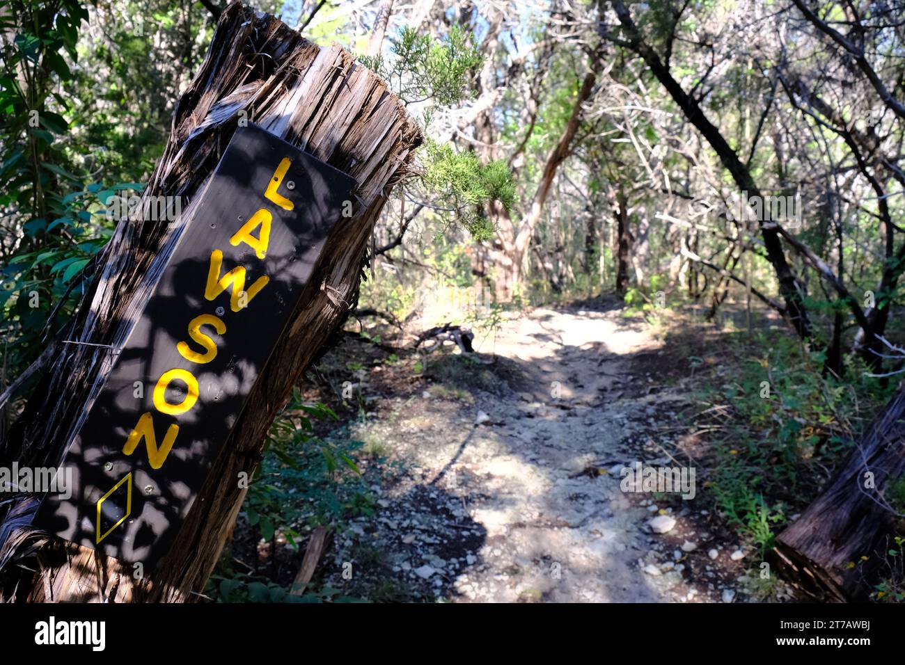 This is a photograph of the Lawson Trail sign at Cameron Park within ...