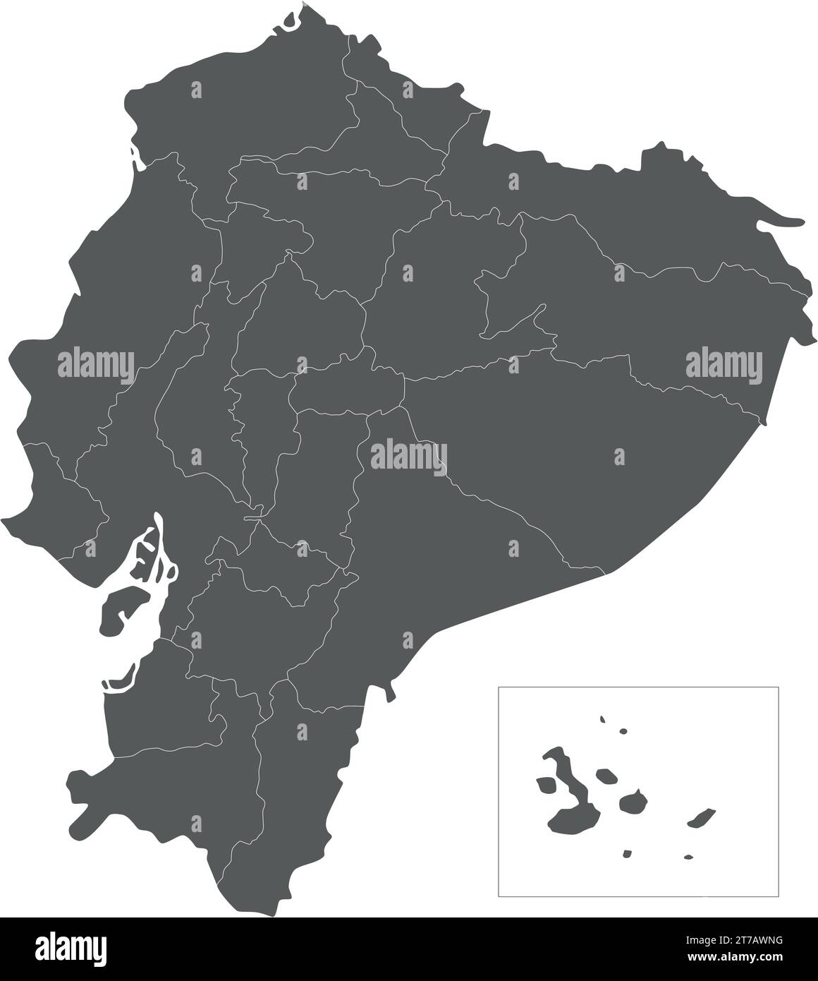 Vector blank map of Ecuador with provinces and administrative divisions ...