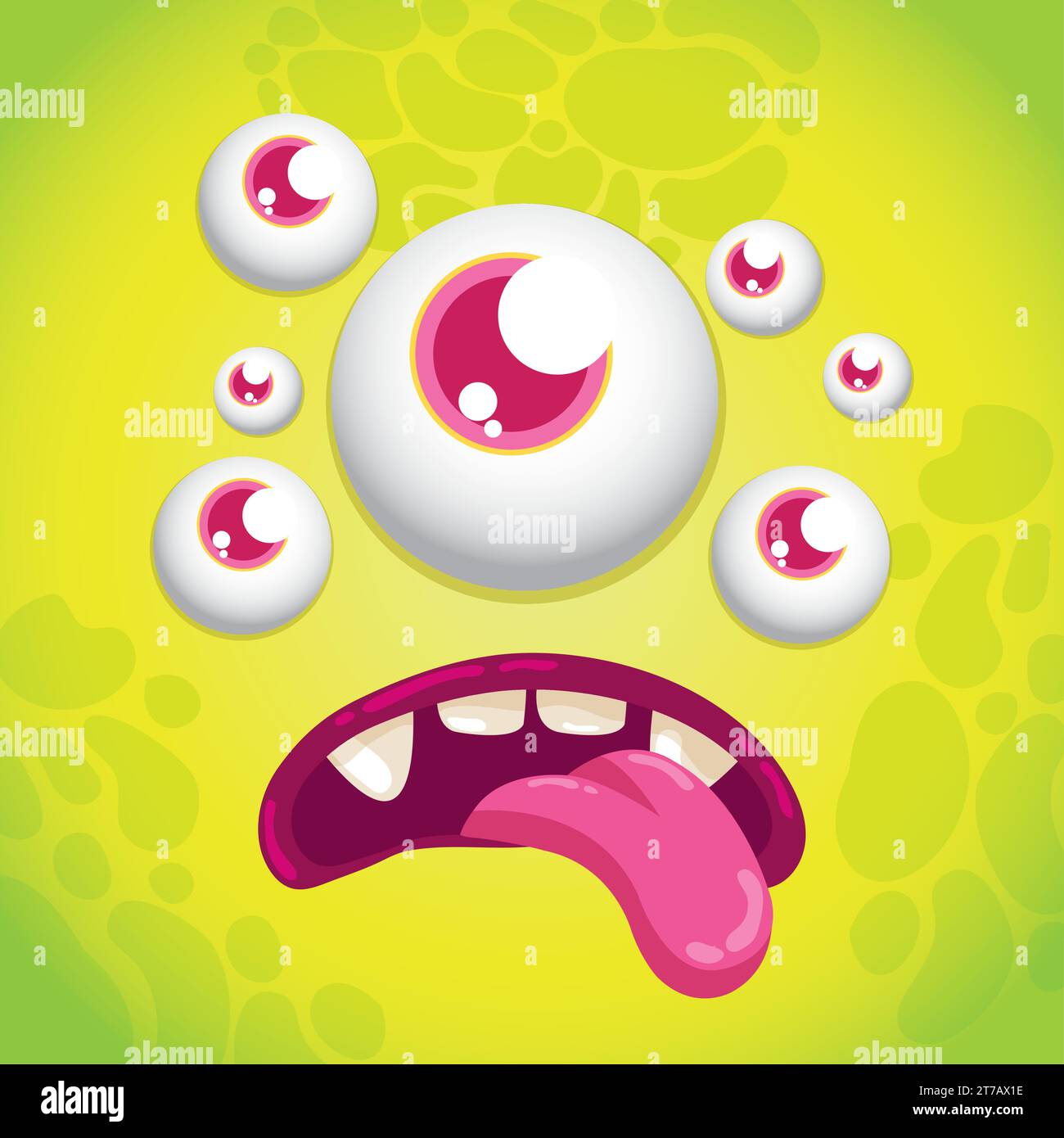 Yellow monster avatar with multiple eyes Vector Stock Vector Image ...