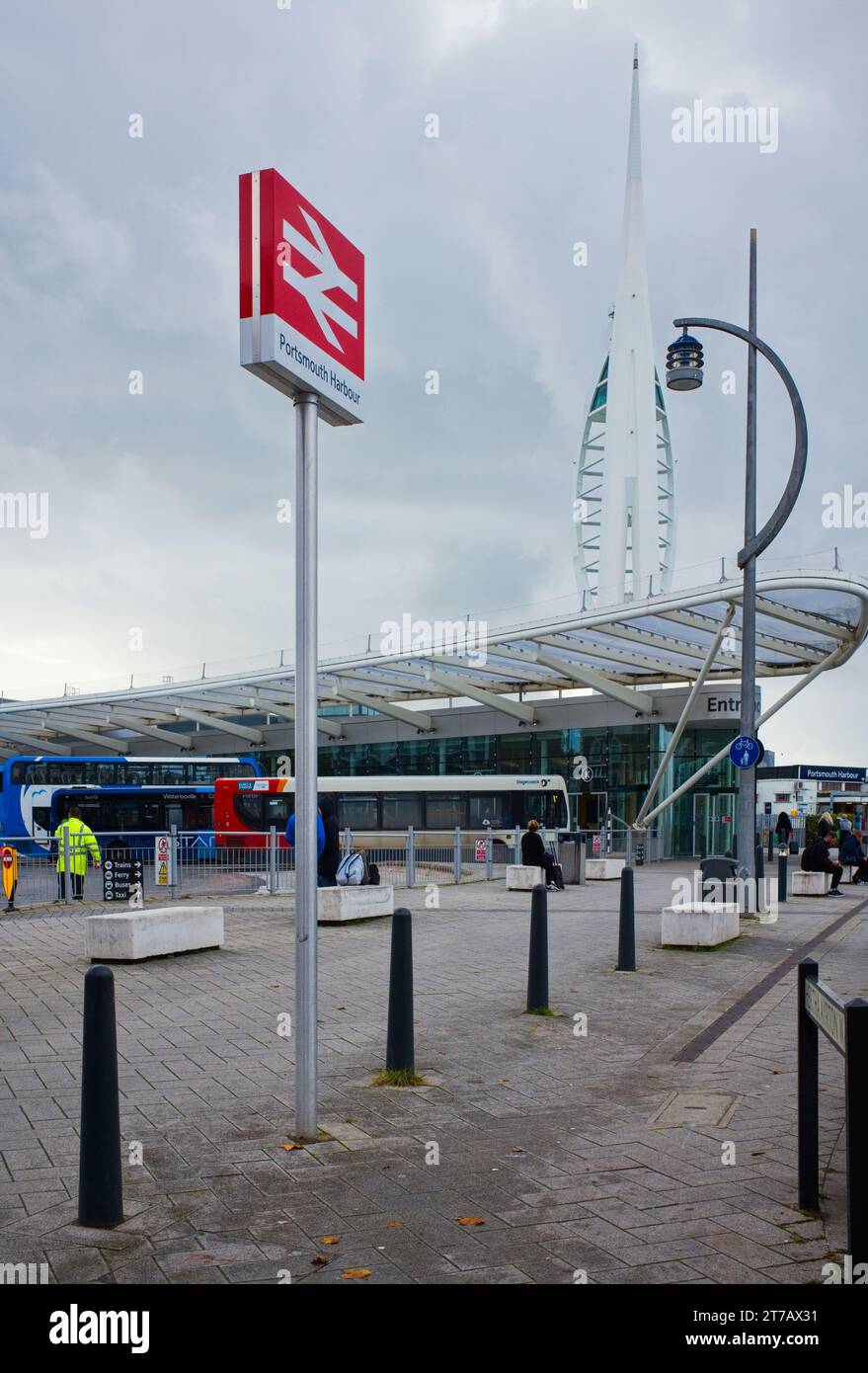Bus, ferry and rail interchange at the Hard in Portsmouth Stock Photo ...