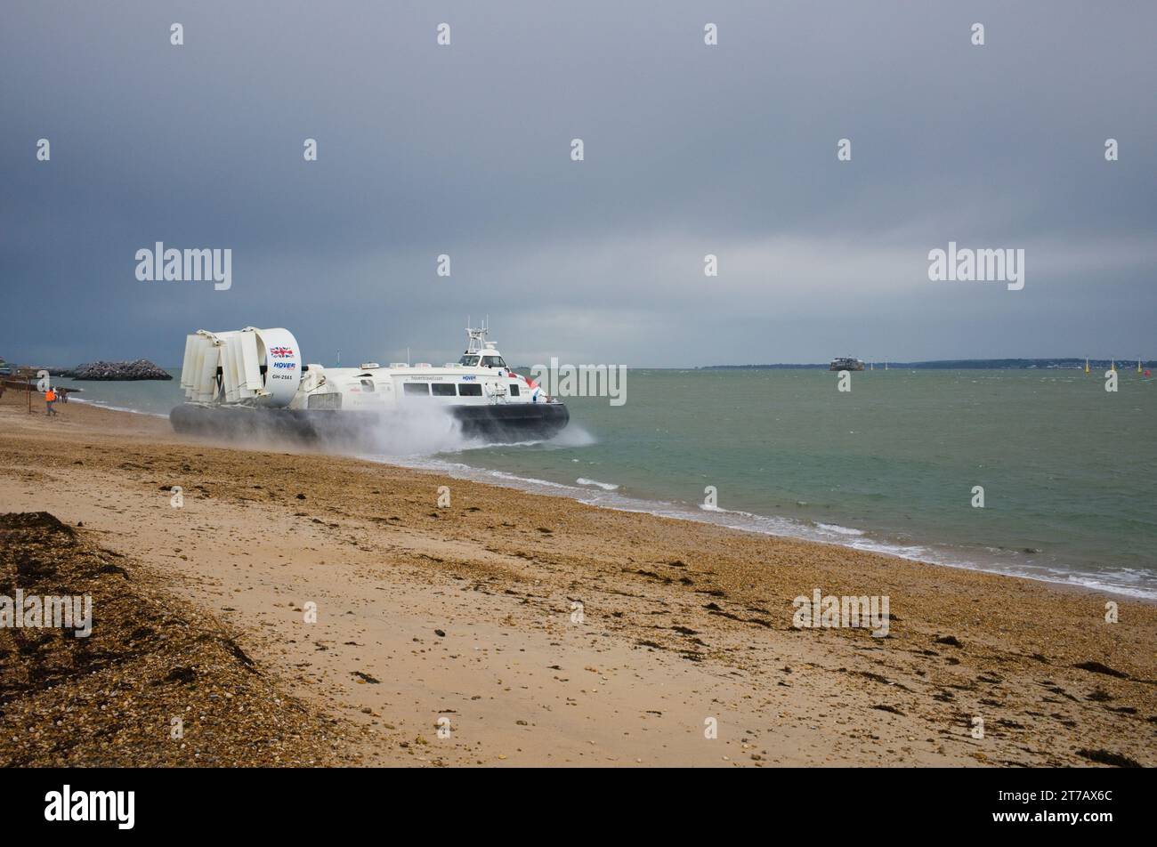 GH-2161, Island Flyer hovercraft leaving Southsea beach on its way ...