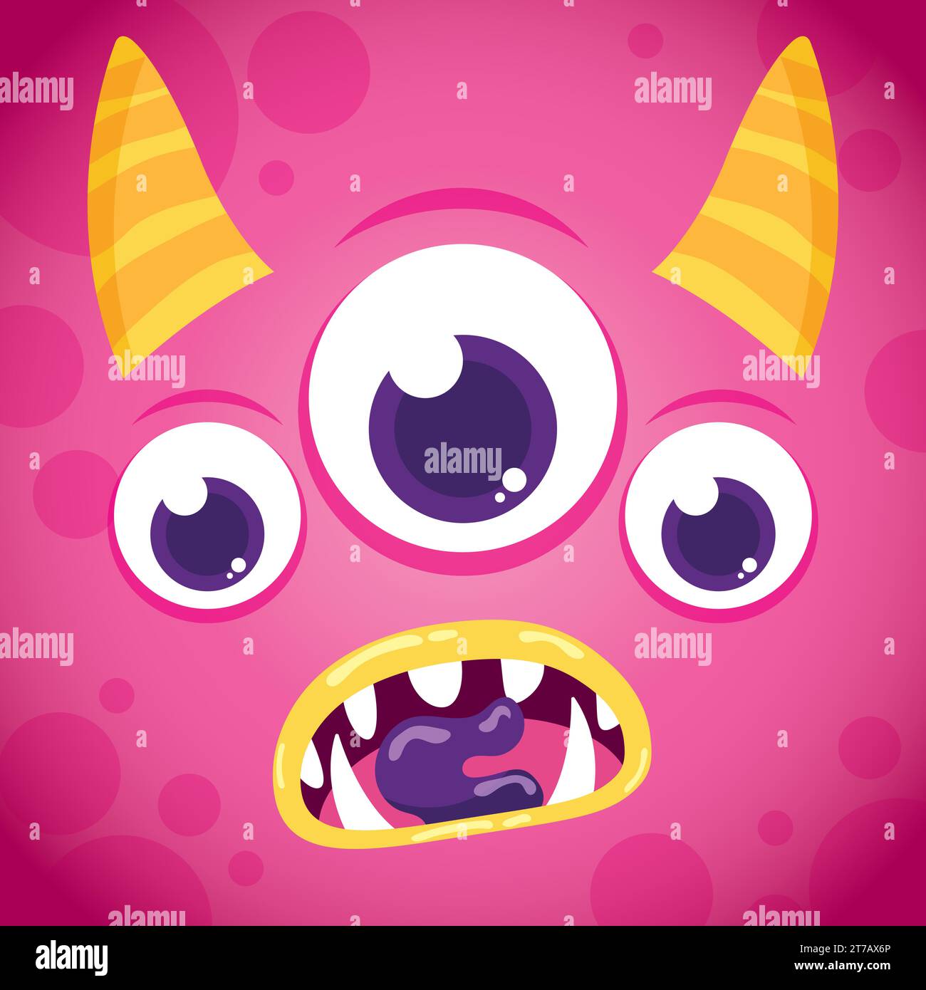 Pink comic monster face character hi-res stock photography and images ...