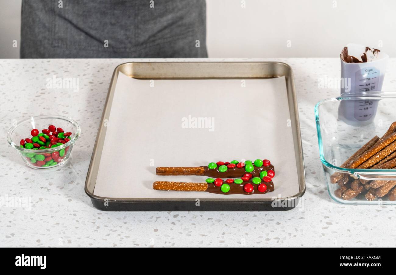 Chocolate Covered Pretzel Rods Stock Photo - Alamy