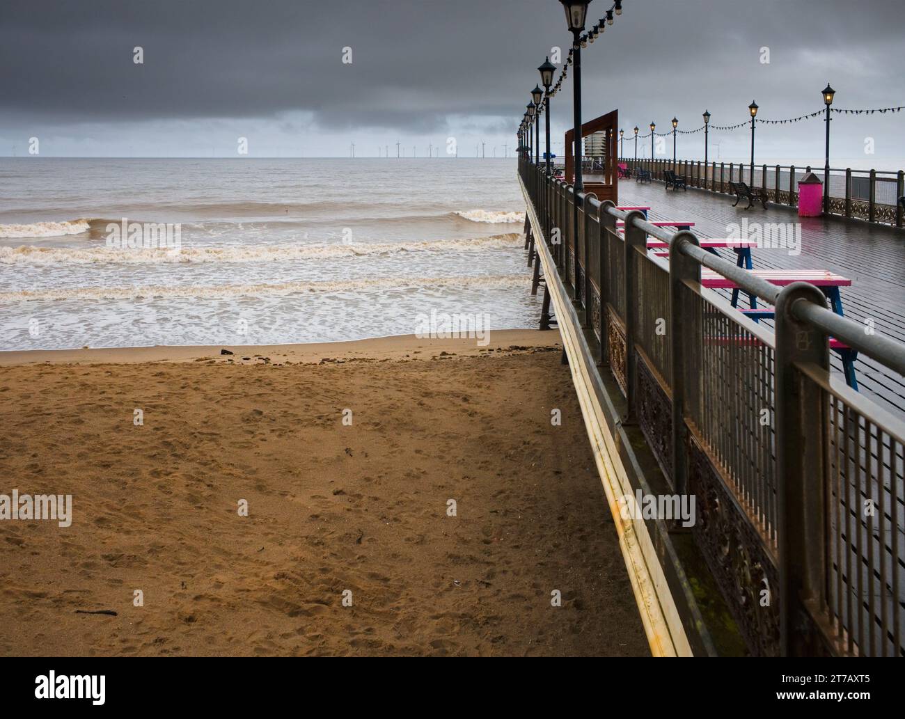 Storm clouds over the north sea viewed from Skegness pier Stock Photo ...