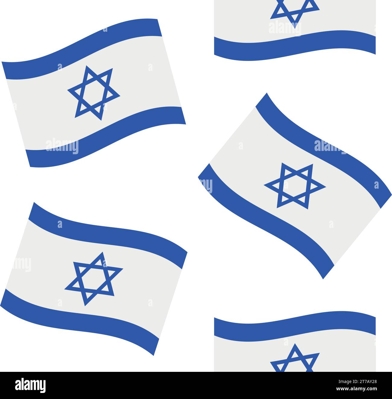 Vector seamless pattern of flat Israel flag isolated on white ...