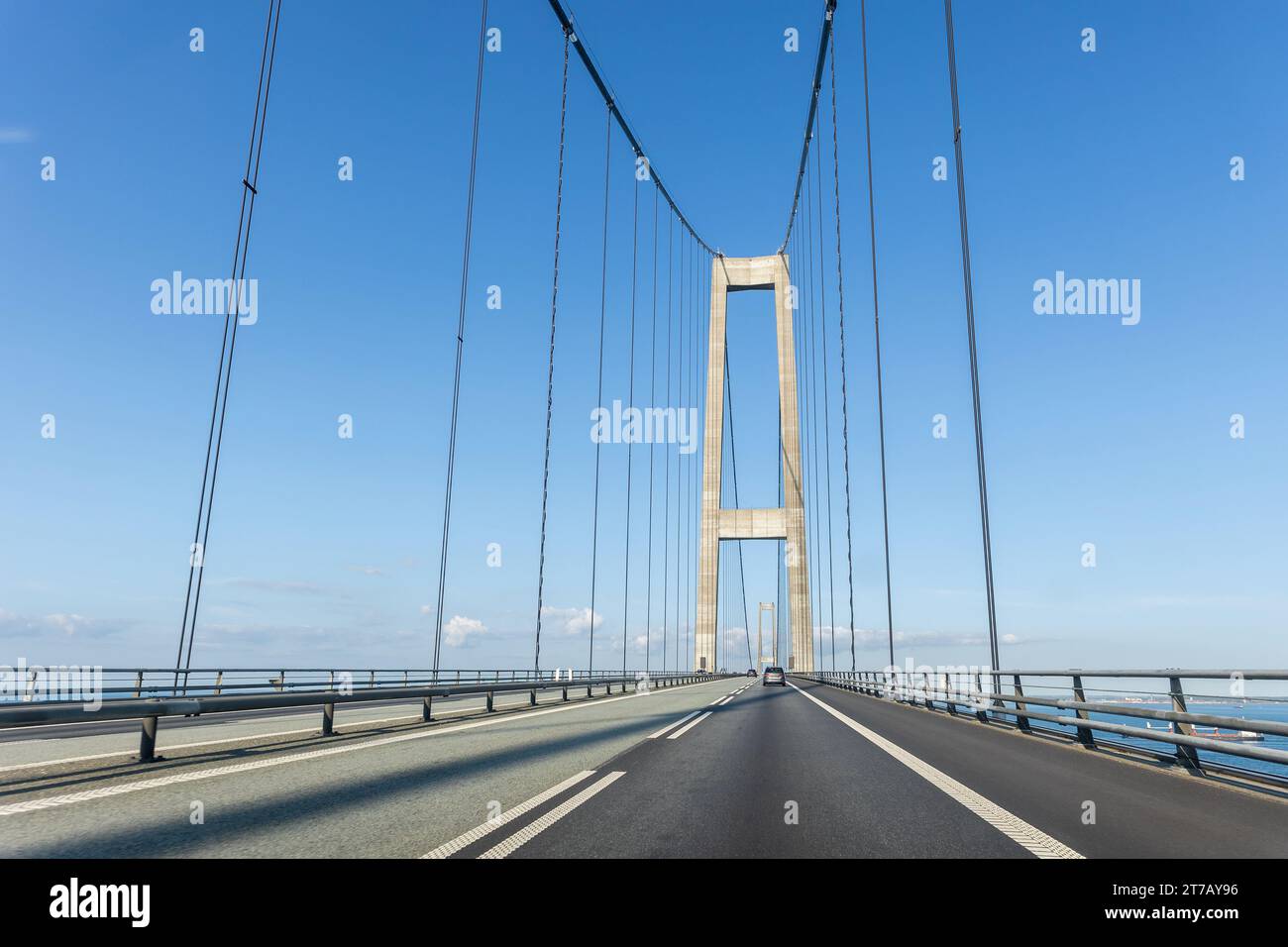 Great Belt or East Bridge Storebaelt from Sealand Funen danish island ...