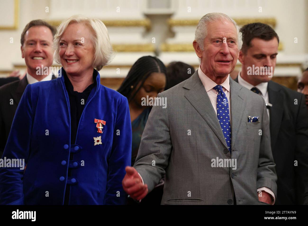 King Charles III stands next to the Chief Nursing Officer (CNO) for ...