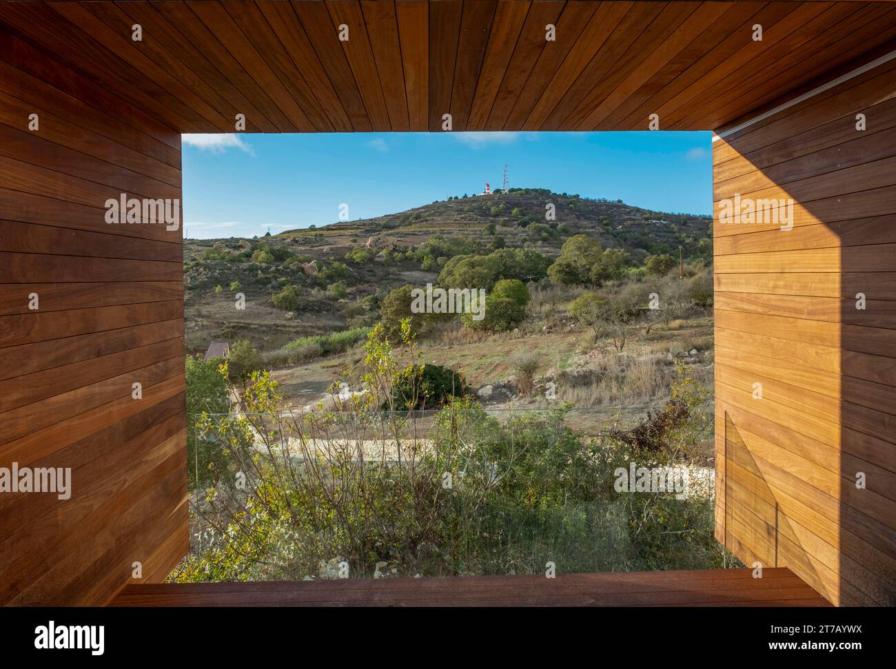 Outdoor viewing platforms on the road between Inia village and Lara bay ...