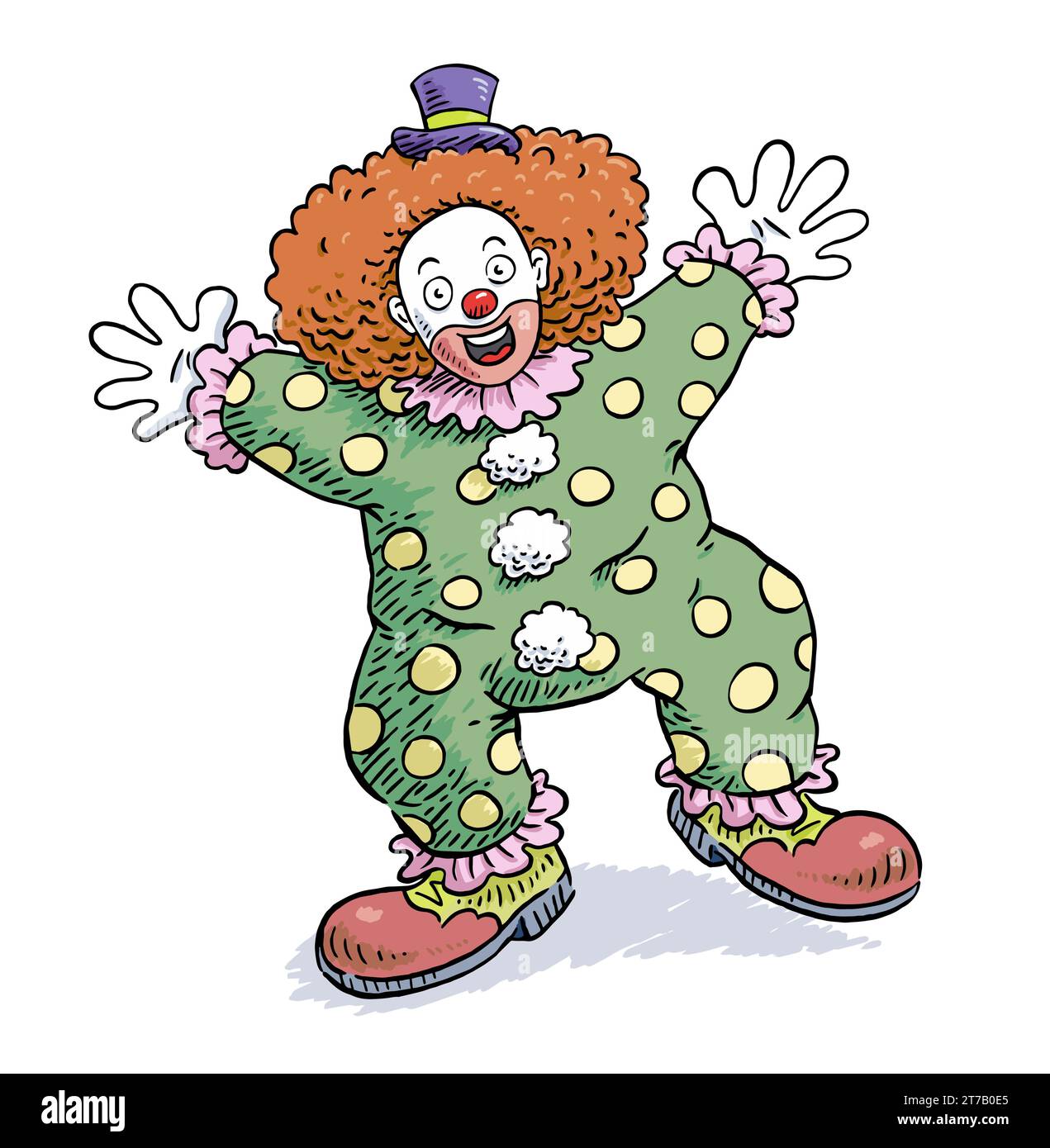 Happy And Smile Clown Cartoon Doodle Illustration Stock Vector Image ...