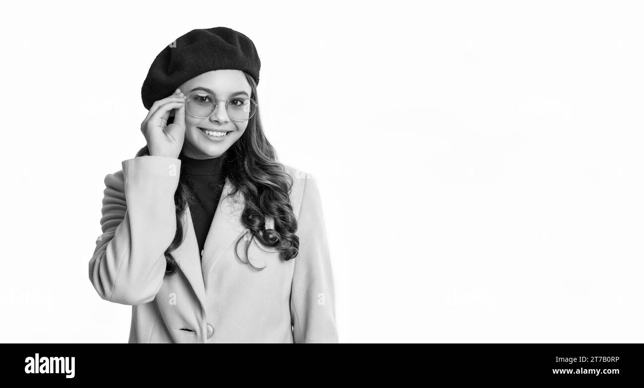 stylish teen girl isolated on white background with copy space. stylish ...