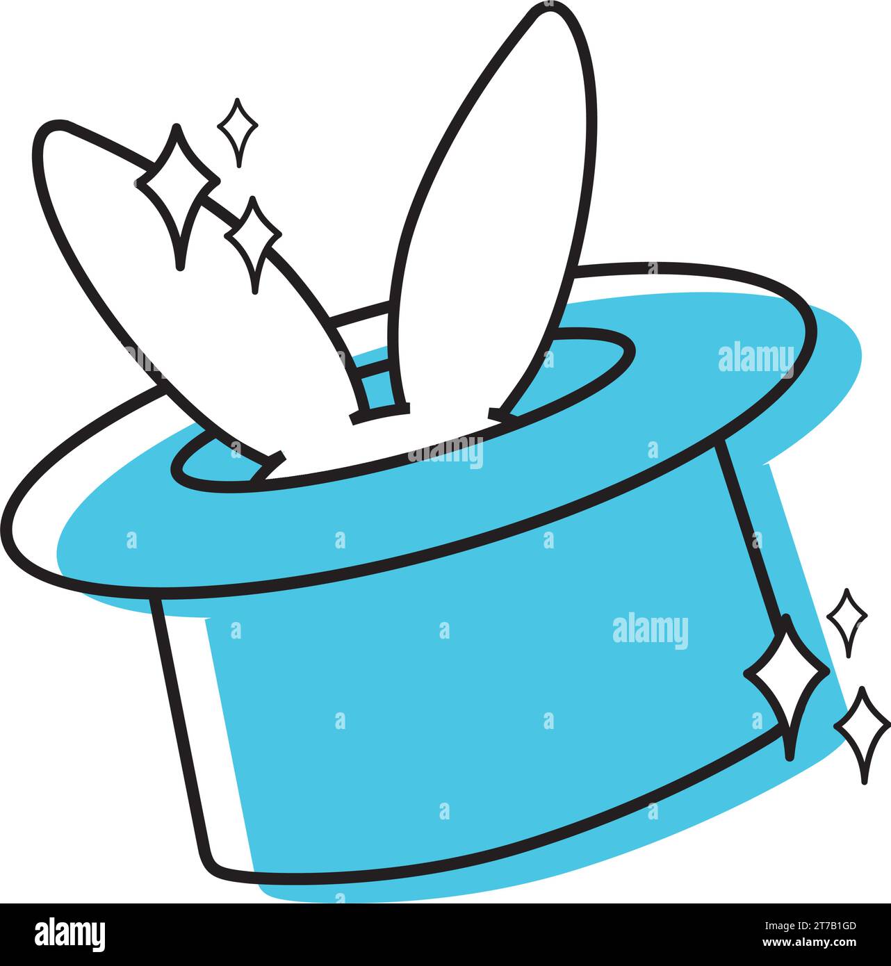 Isolated colored magician hat with rabbit ears magic icon Vector Stock ...