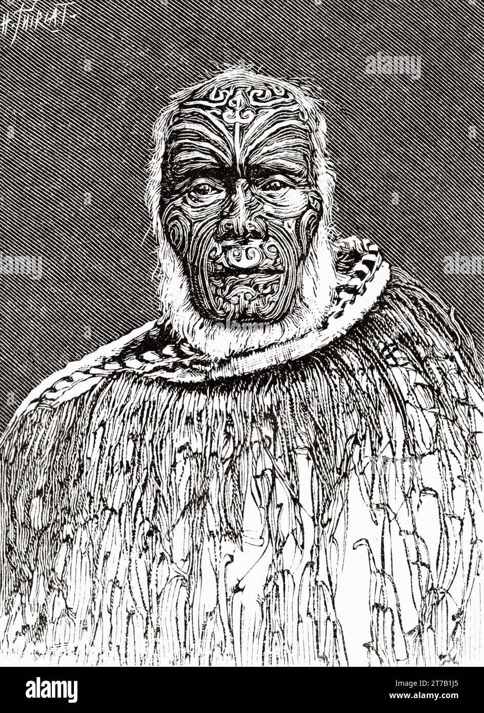 Portrait of the Maori chief who was buried in the Maori tomb of New ...