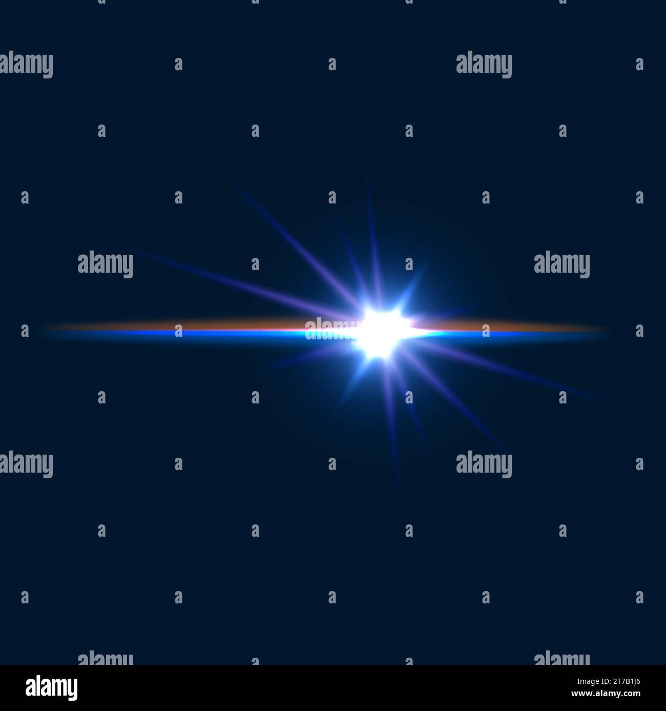 Light flare effect, shine glow glare or star flash beam, vector ...