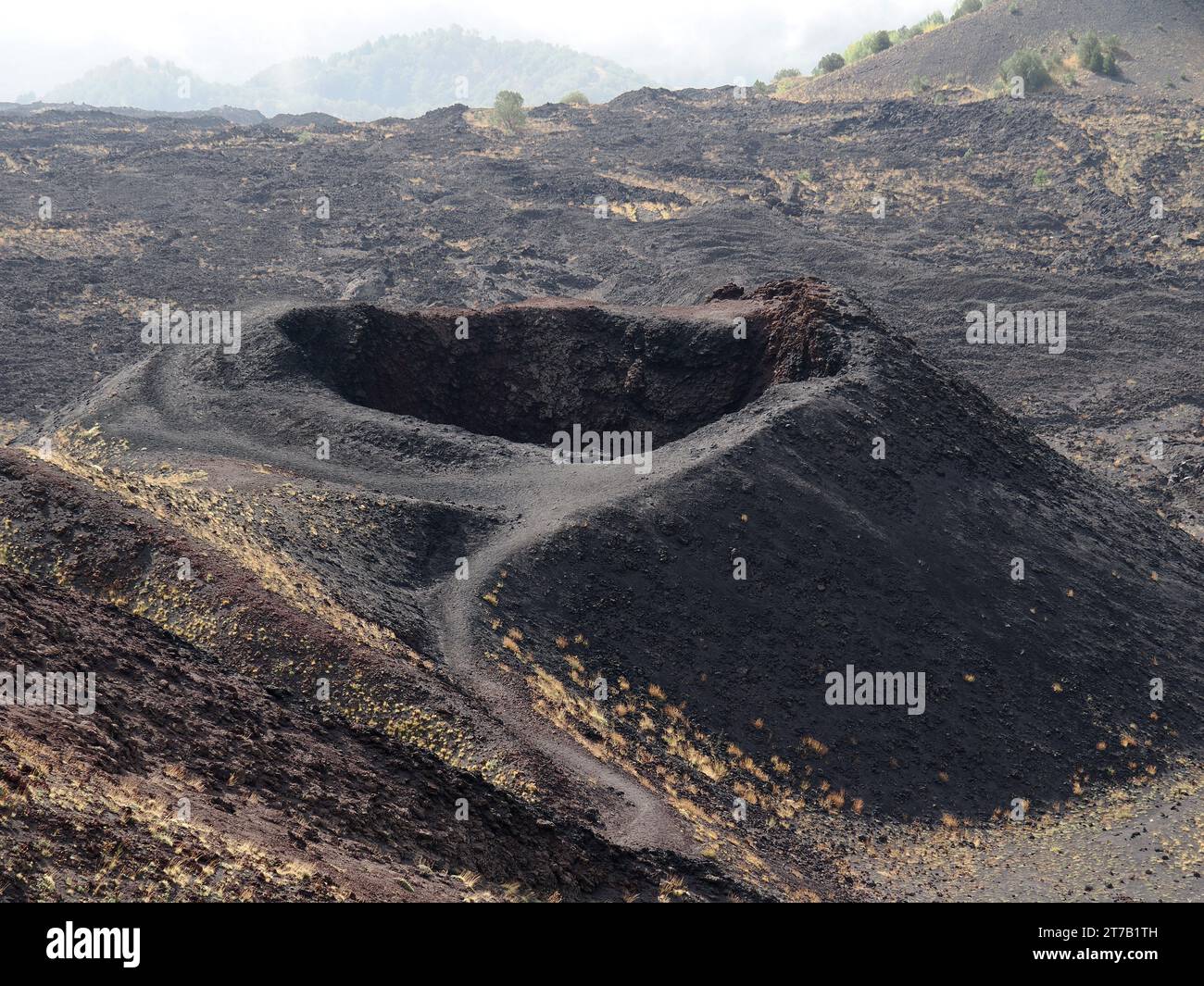 crater, Mount Etna, stratovolcano, composite volcano, Sicily, Sicilia ...