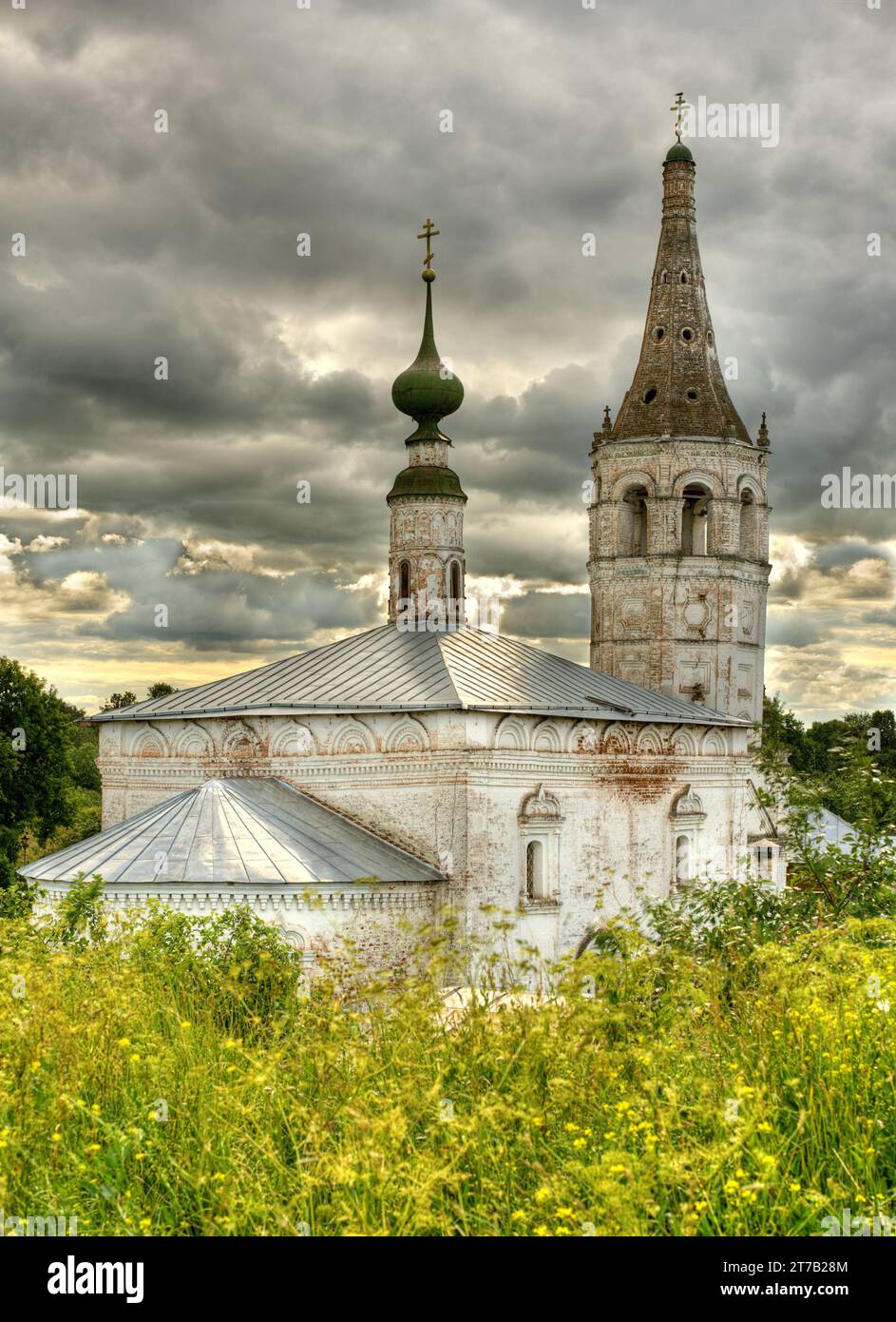 Ancient orthodox temple surrounded with beautiful flat nature Stock ...