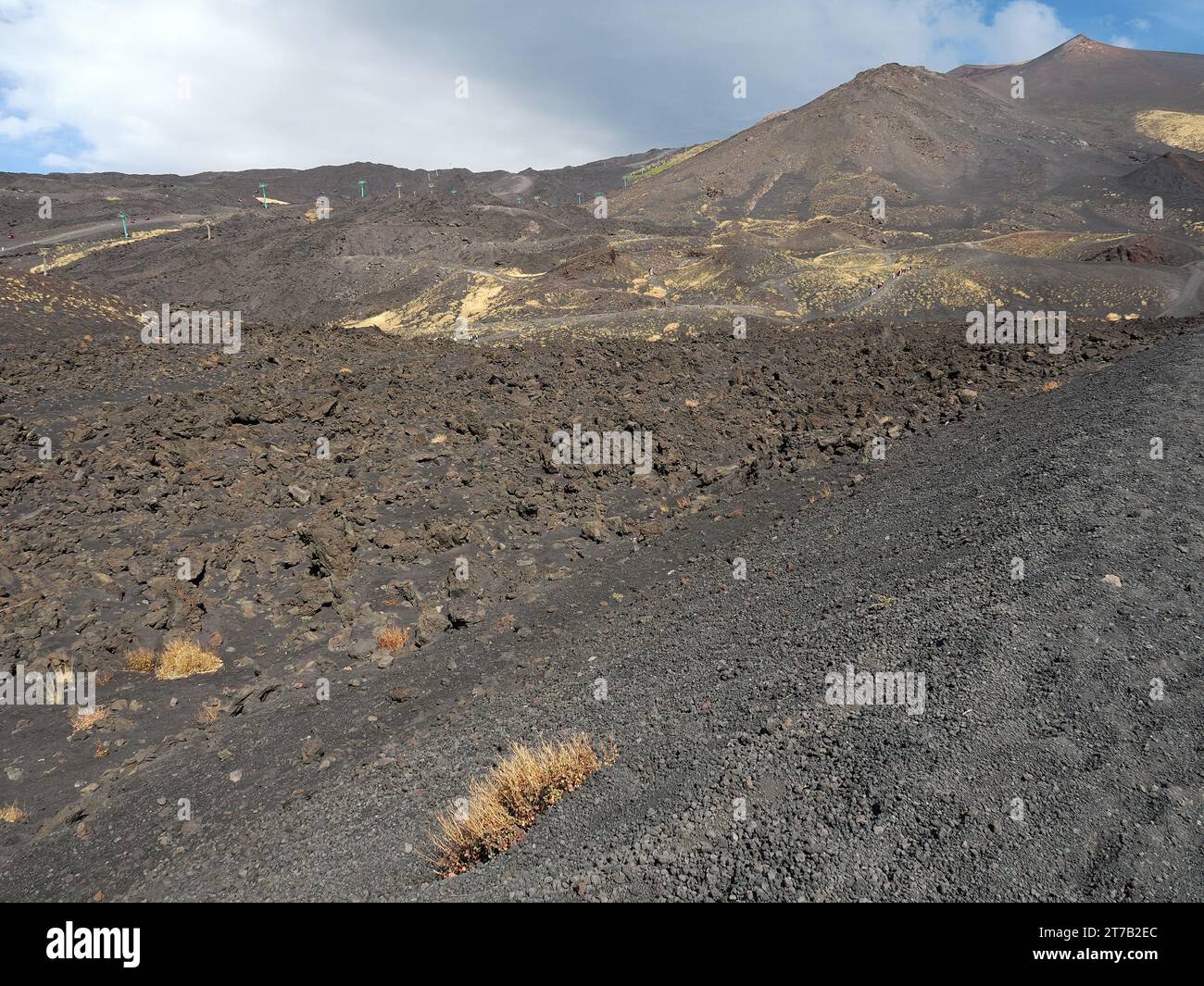 old lava flow, Mount Etna, stratovolcano, composite volcano, Sicily ...