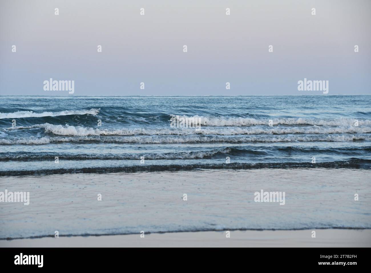 Sunset over the sea, Clonea Beach, Co. Waterford, Ireland Stock Photo ...