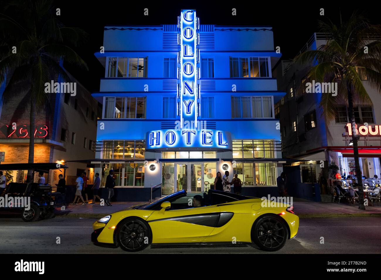 Miami, USA. 20th Oct, 2023. A Luxury car outside the famous Colony ...