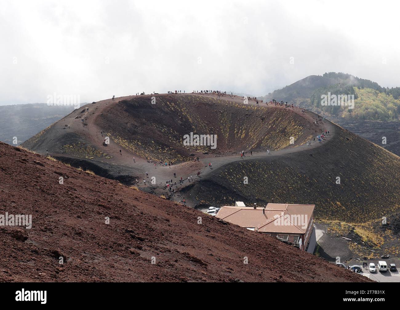 crater, Mount Etna, stratovolcano, composite volcano, Sicily, Sicilia ...