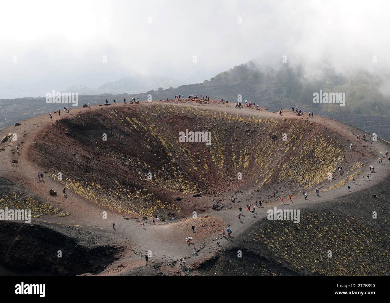 crater, Mount Etna, stratovolcano, composite volcano, Sicily, Sicilia ...