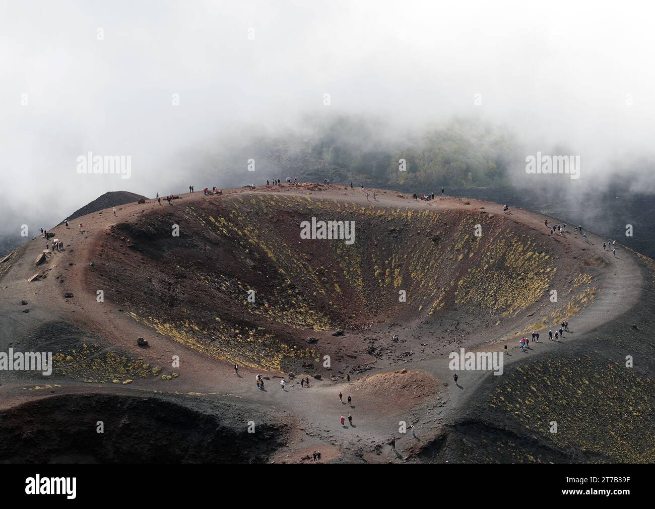 crater, Mount Etna, stratovolcano, composite volcano, Sicily, Sicilia ...