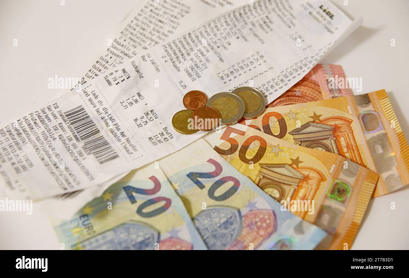 Foto Manuel Geisser 14.11. 2023 Brugg AG, Schweiz, Kassenzettel und ...