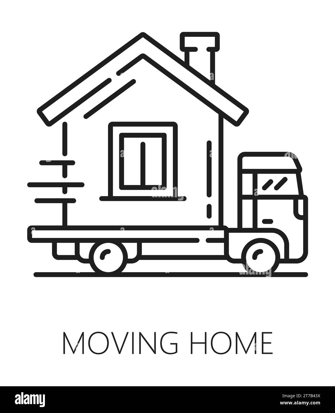 Truck moving house logo Black and White Stock Photos & Images - Alamy