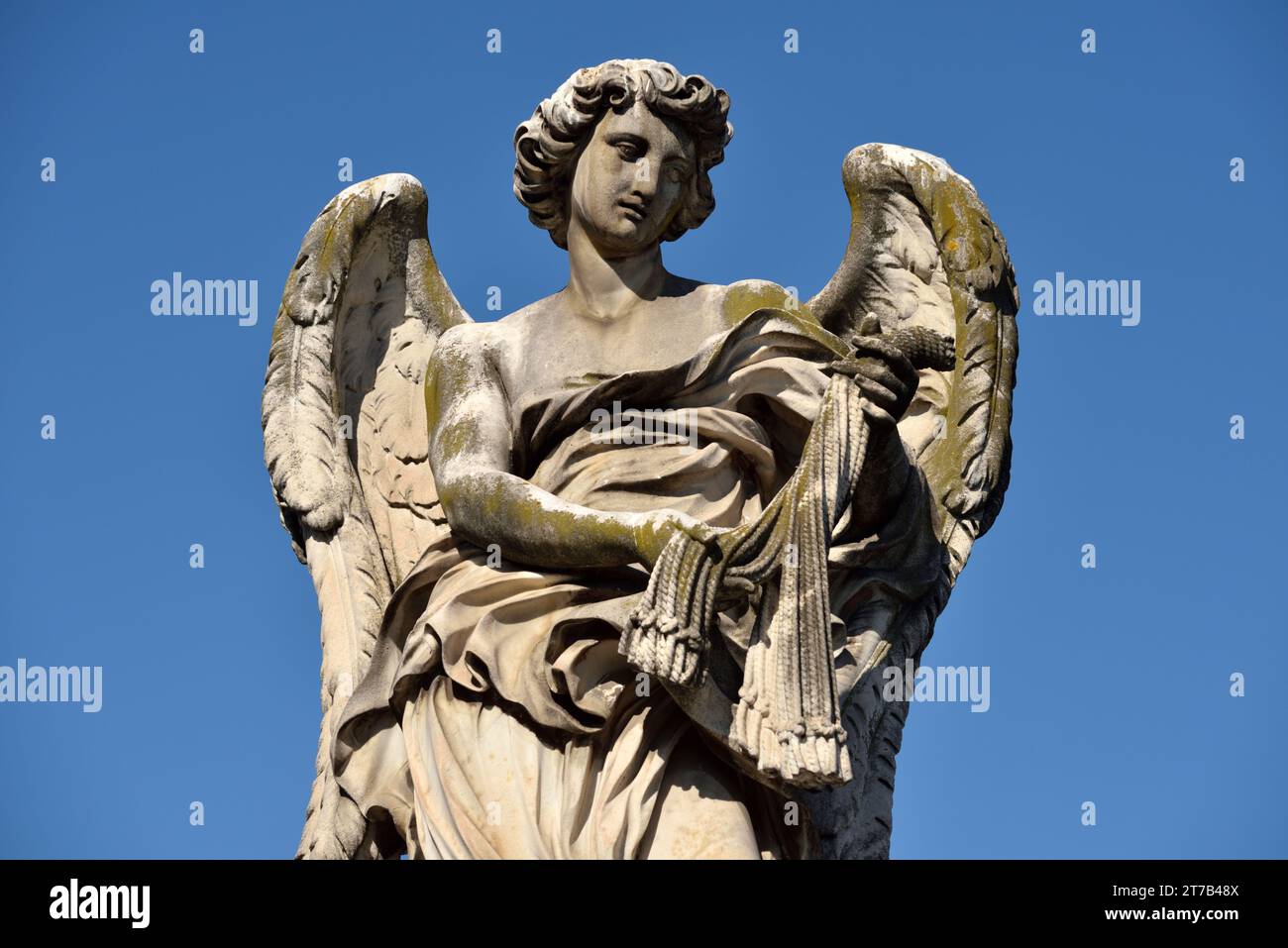 Italy, Rome, angel statue on Sant'Angelo bridge, angel with the whips ...