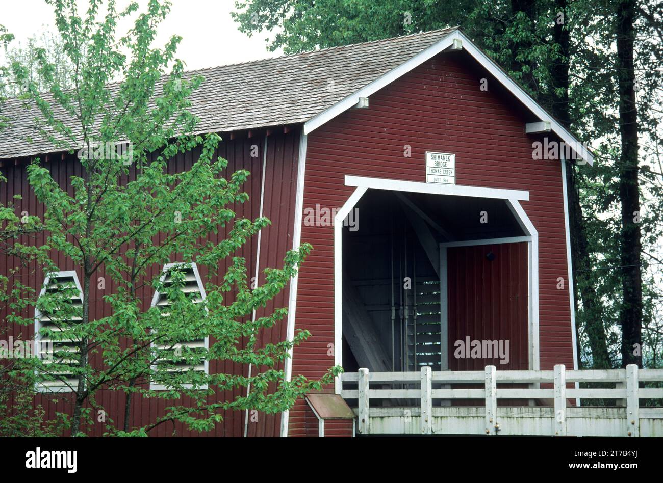 Shimanek Covered Bridge, Linn County, Oregon Stock Photo - Alamy