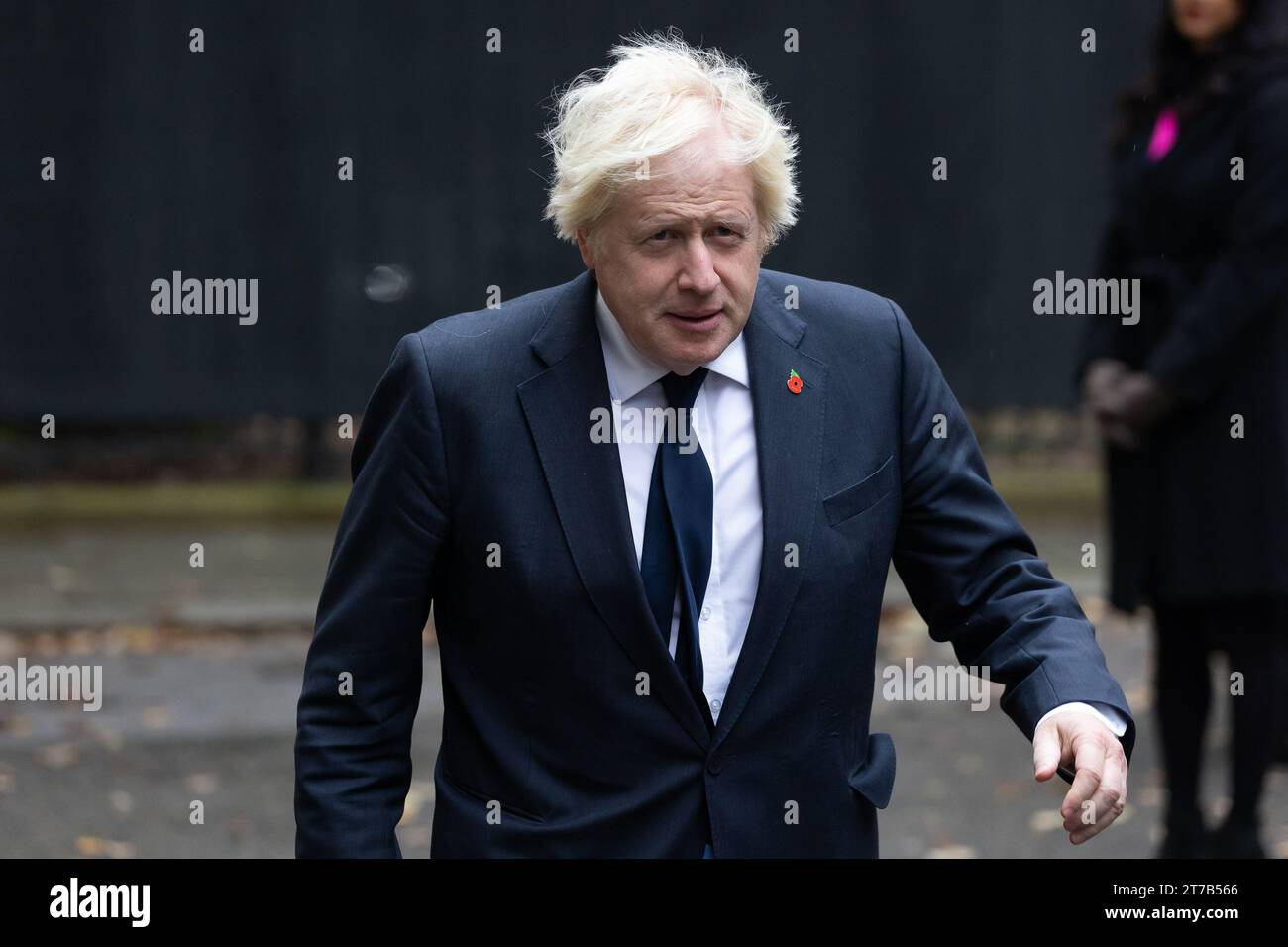 Boris Johnson walks through Whitehall to attend the Remembrance Sunday ...